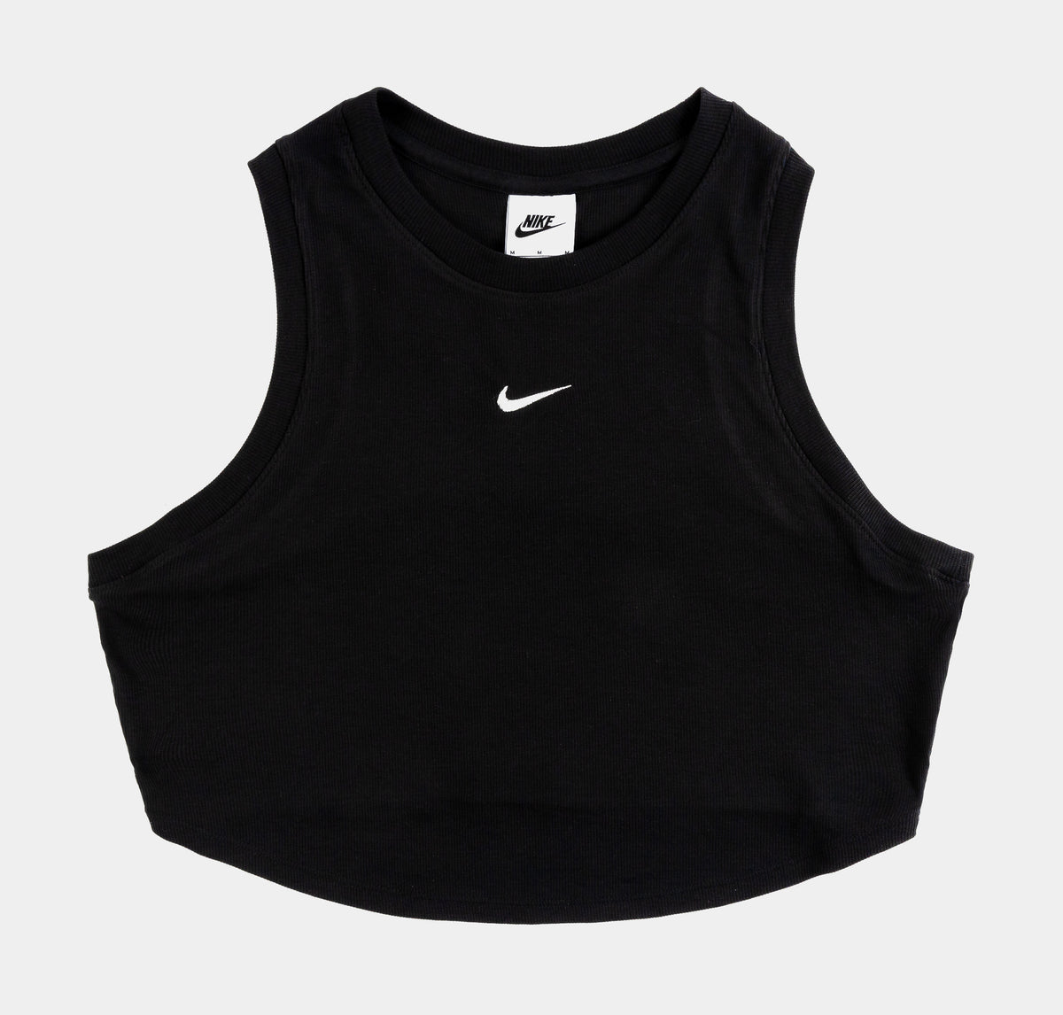 Nike Sport Essentials Ribbed Womens Tank Top Black White FB8279-010 ...