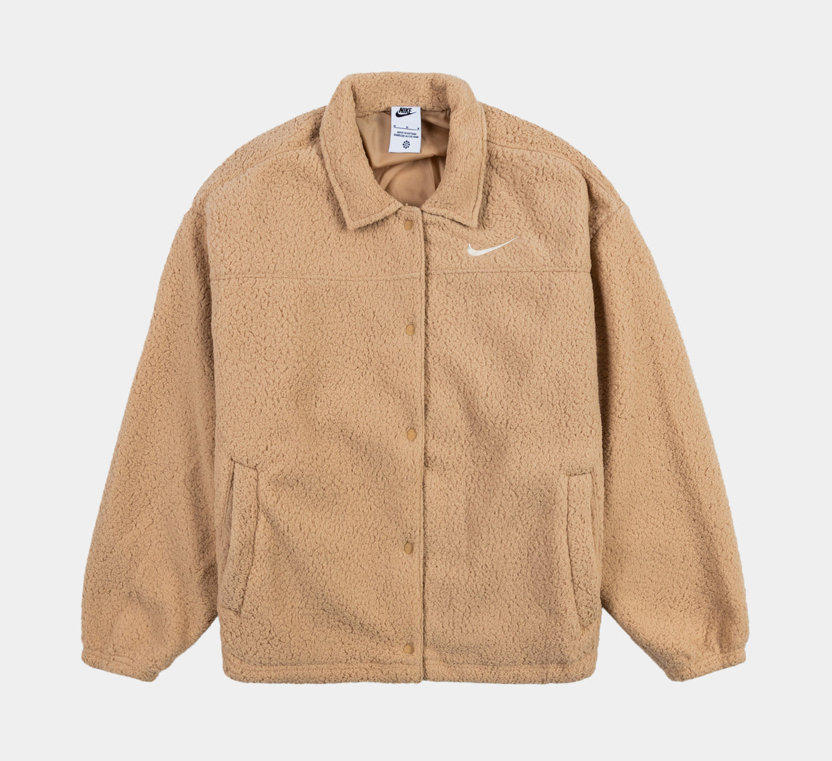 Nike Collared Sherpa Womens Jacket Beige FB8707-200 – Shoe Palace