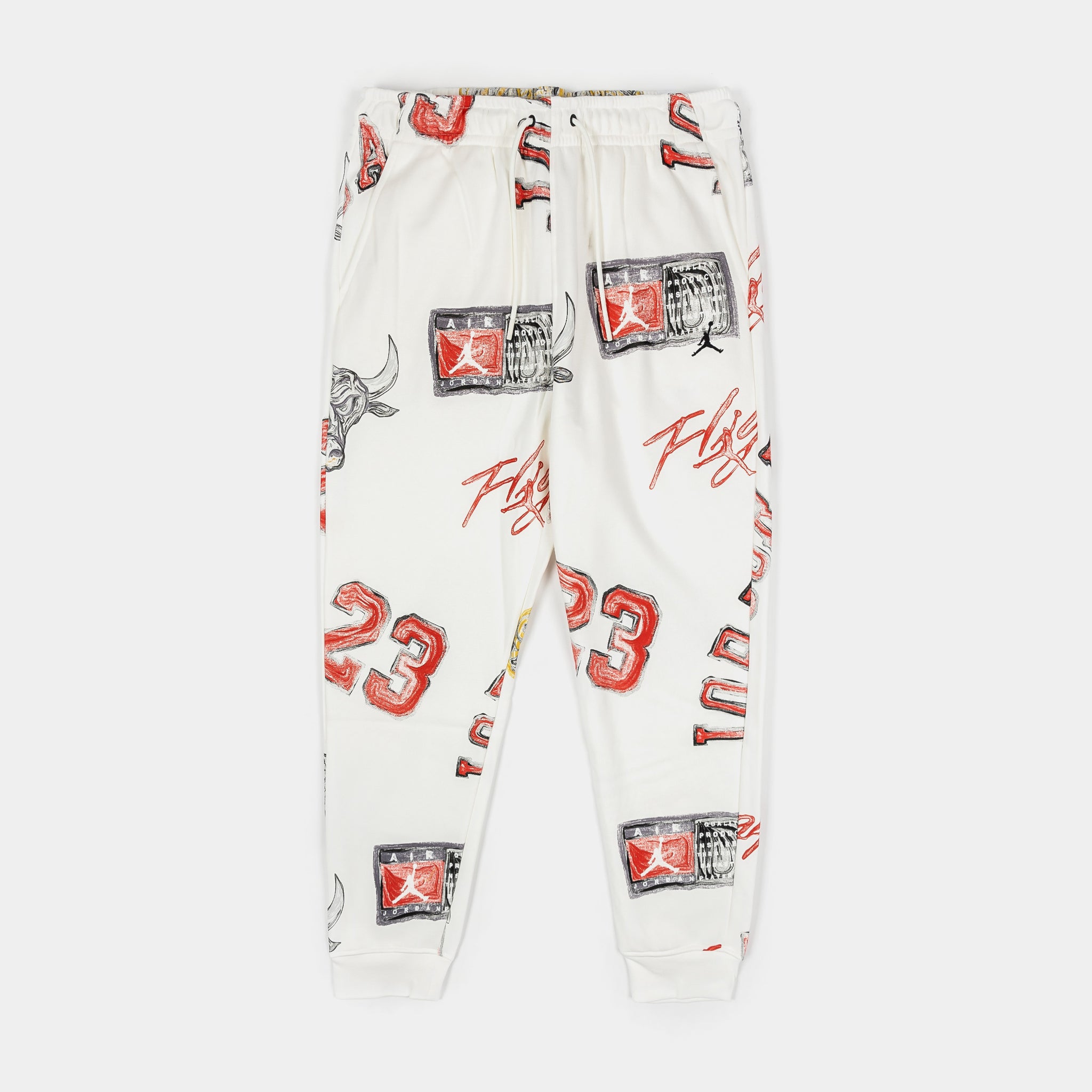 Jordan Brooklyn Fleece All Over Print Mens Pants Beige Red FN4547-133 ...