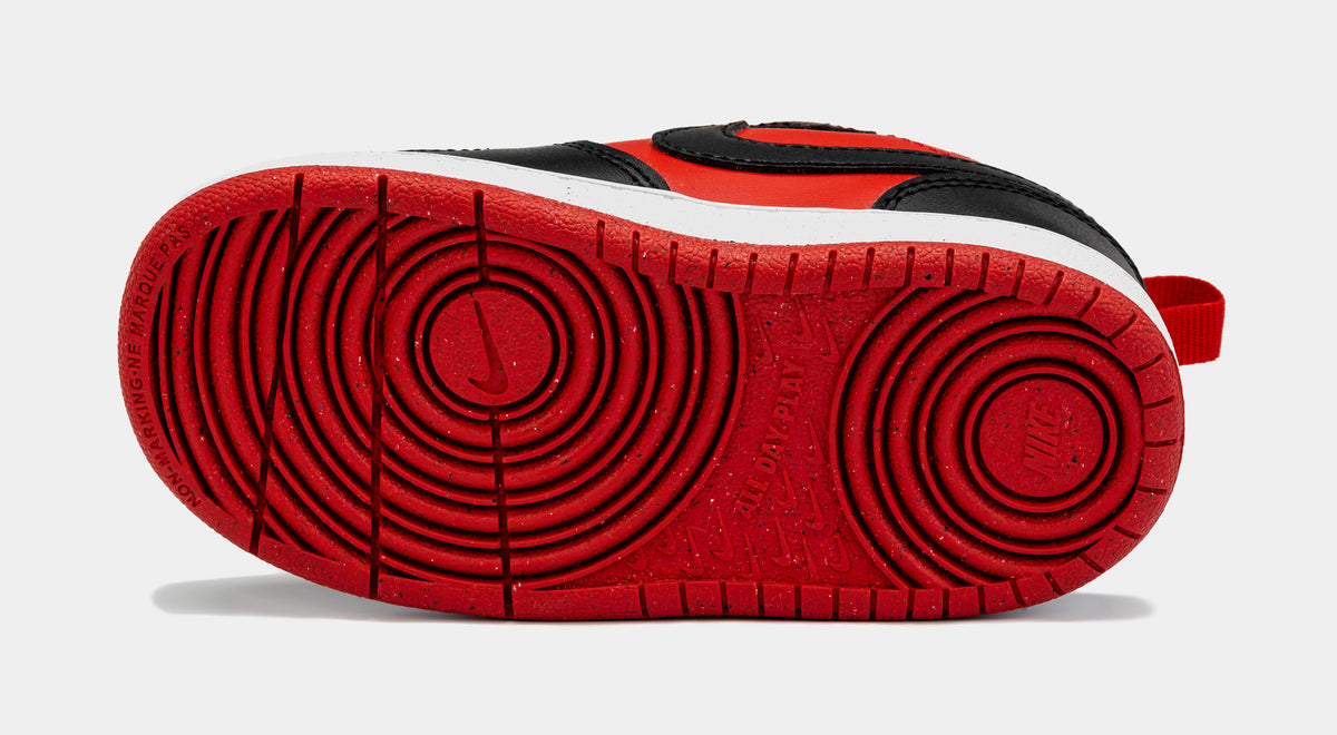 Nike Court Borough Low Recraft Infant Toddler Lifestyle Shoes Black Red ...