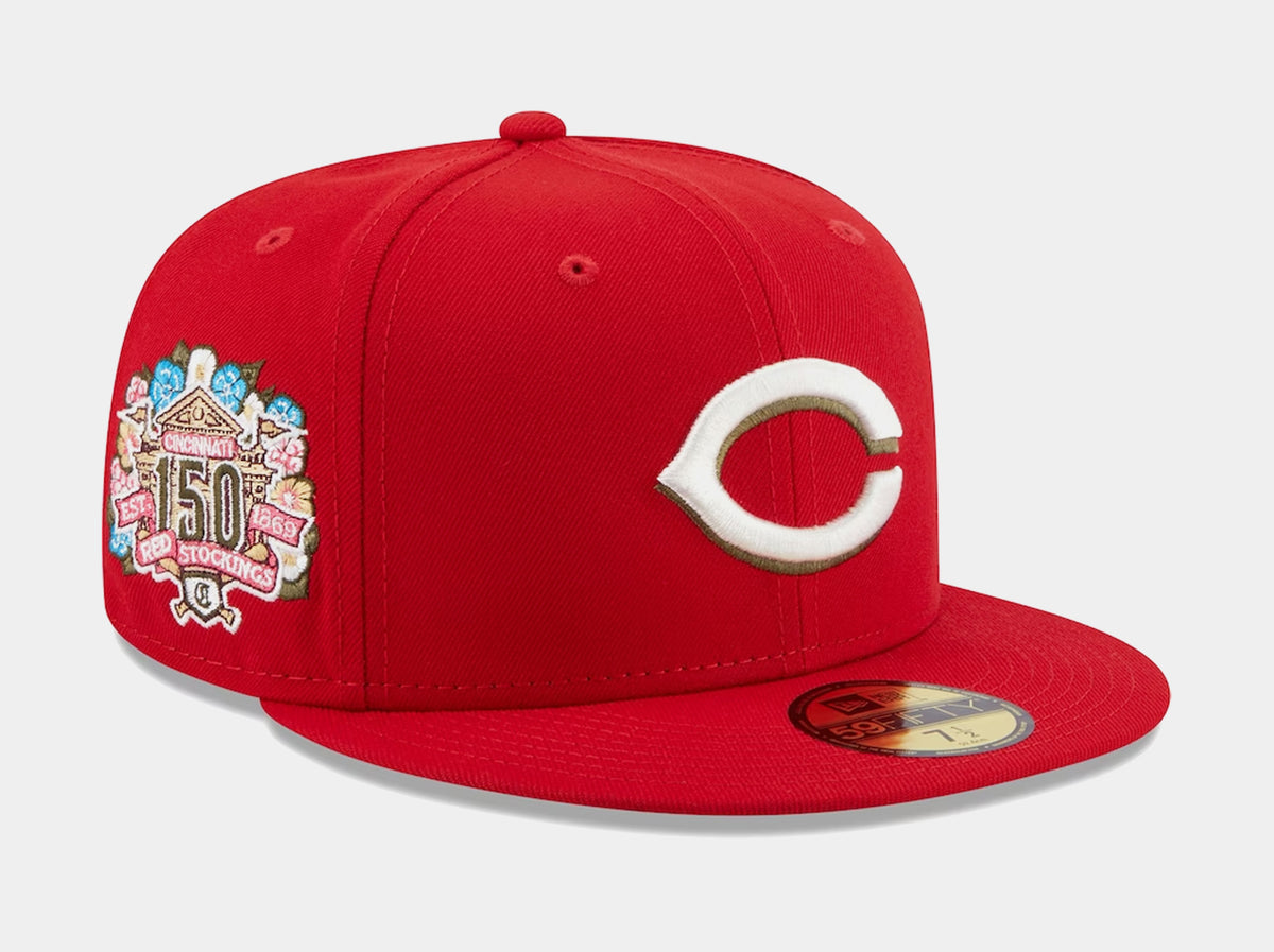 New Era Cincinnati Reds Botanical 59FIFTY Mens Fitted Hat Red 60355786 ...