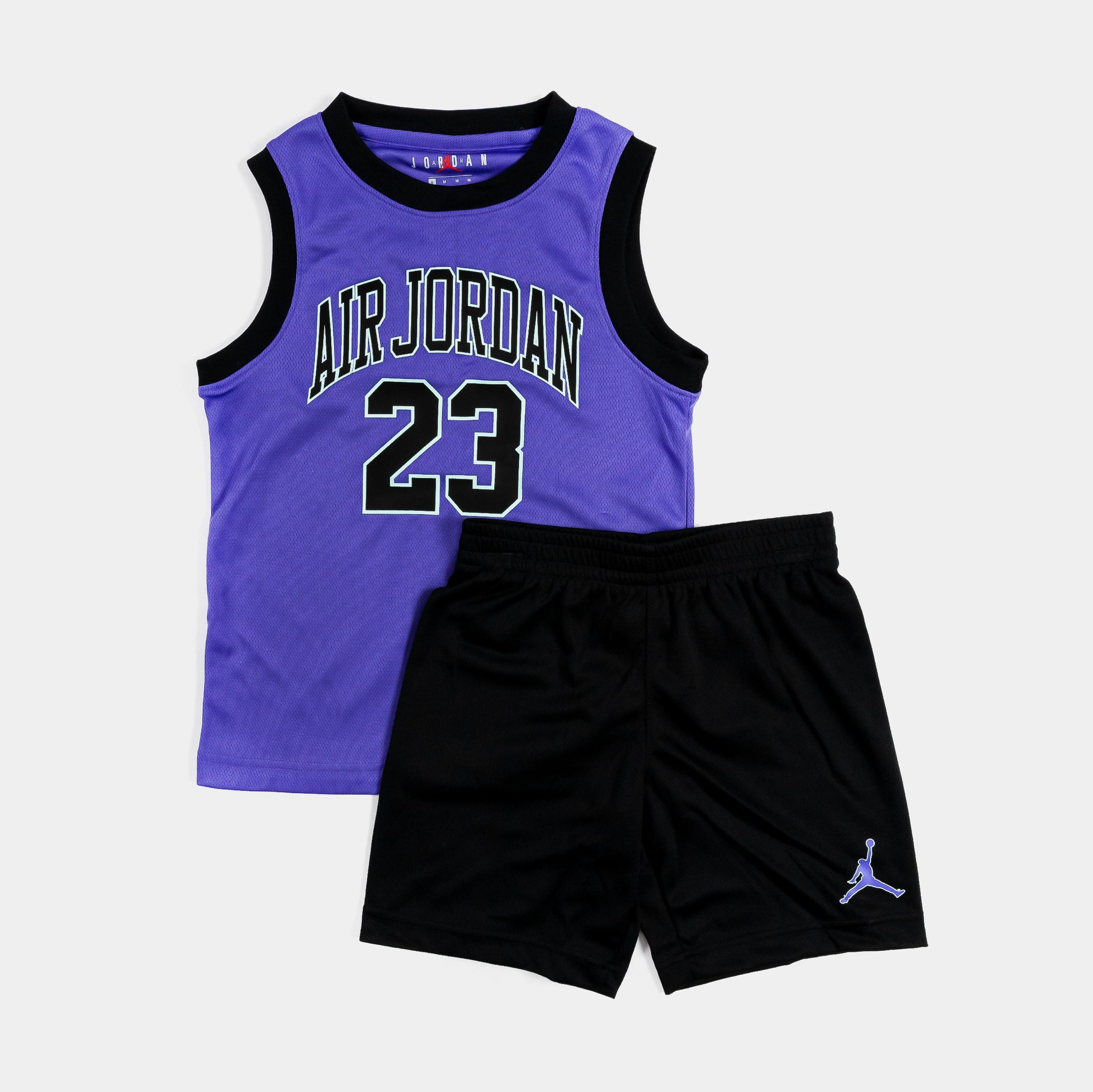 Jordan HBR DNA Muscle Tee and Short Preschool Set Black Purple 857559 ...