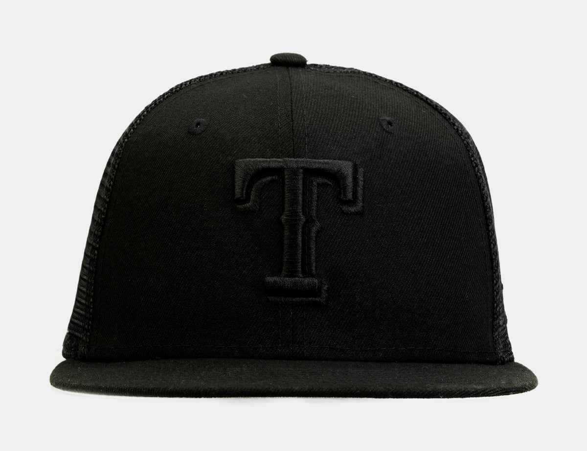 New Era Texas Rangers Blackout 9Fifty Trucker Mens Hat Black 60216235 ...