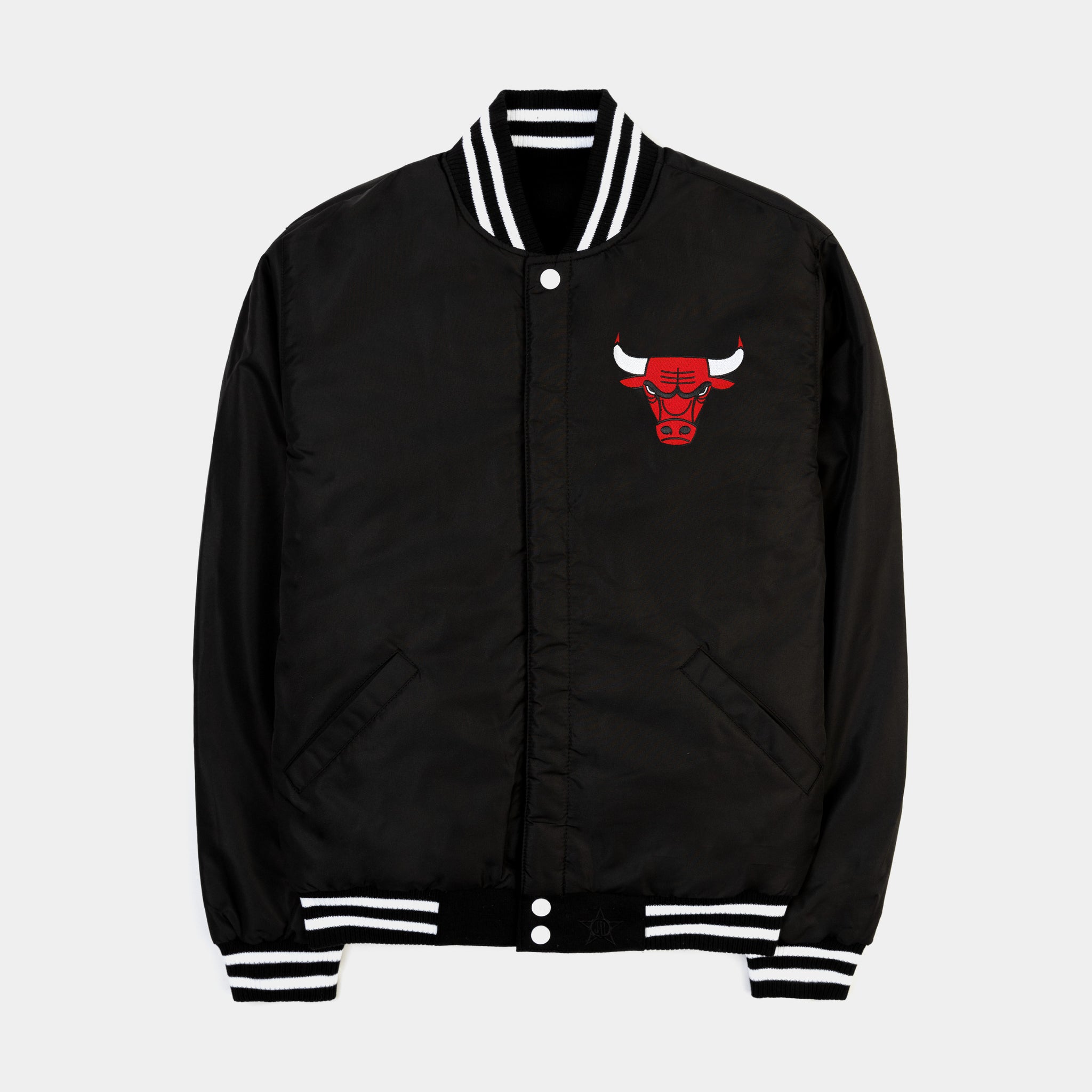 JH Distributors Chicago Bulls Reversible Letterman Mens Jacket Black ...