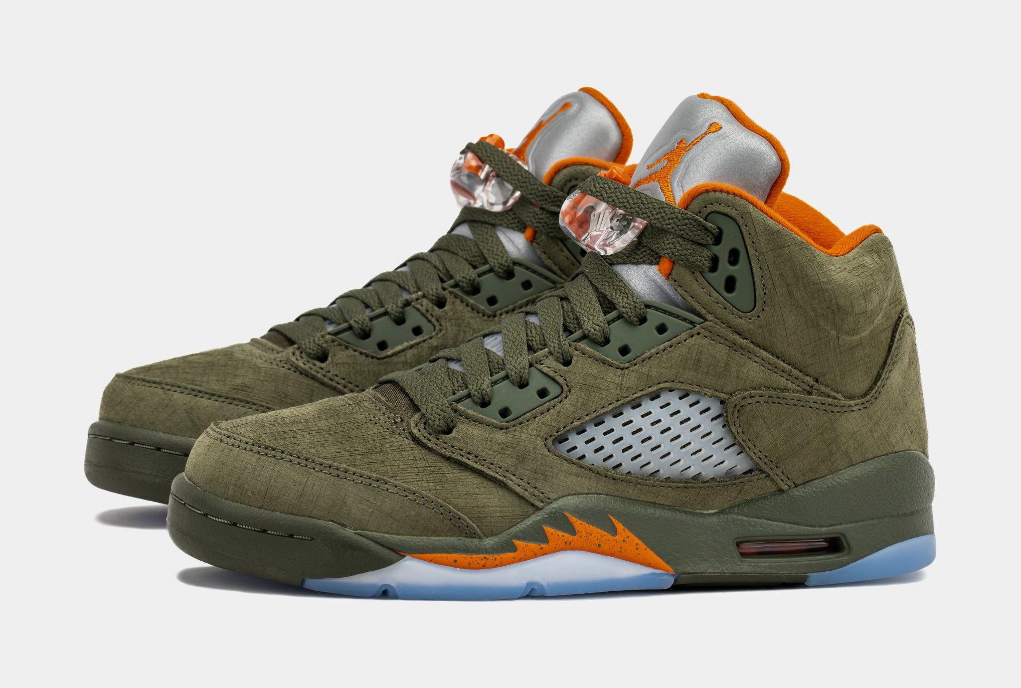 Jordan Air Jordan 5 Retro Grade School Lifestyle Shoes Army Olive Solar ...