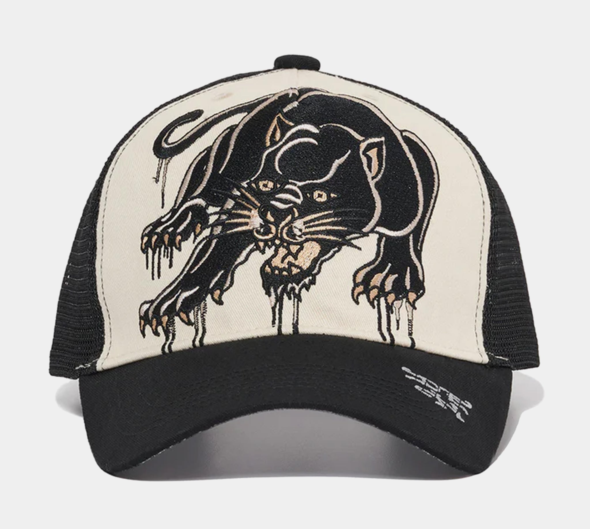 Ed Hardy Crouching Panther Trucker Mens Hat Black Beige EHH0001-2 ...