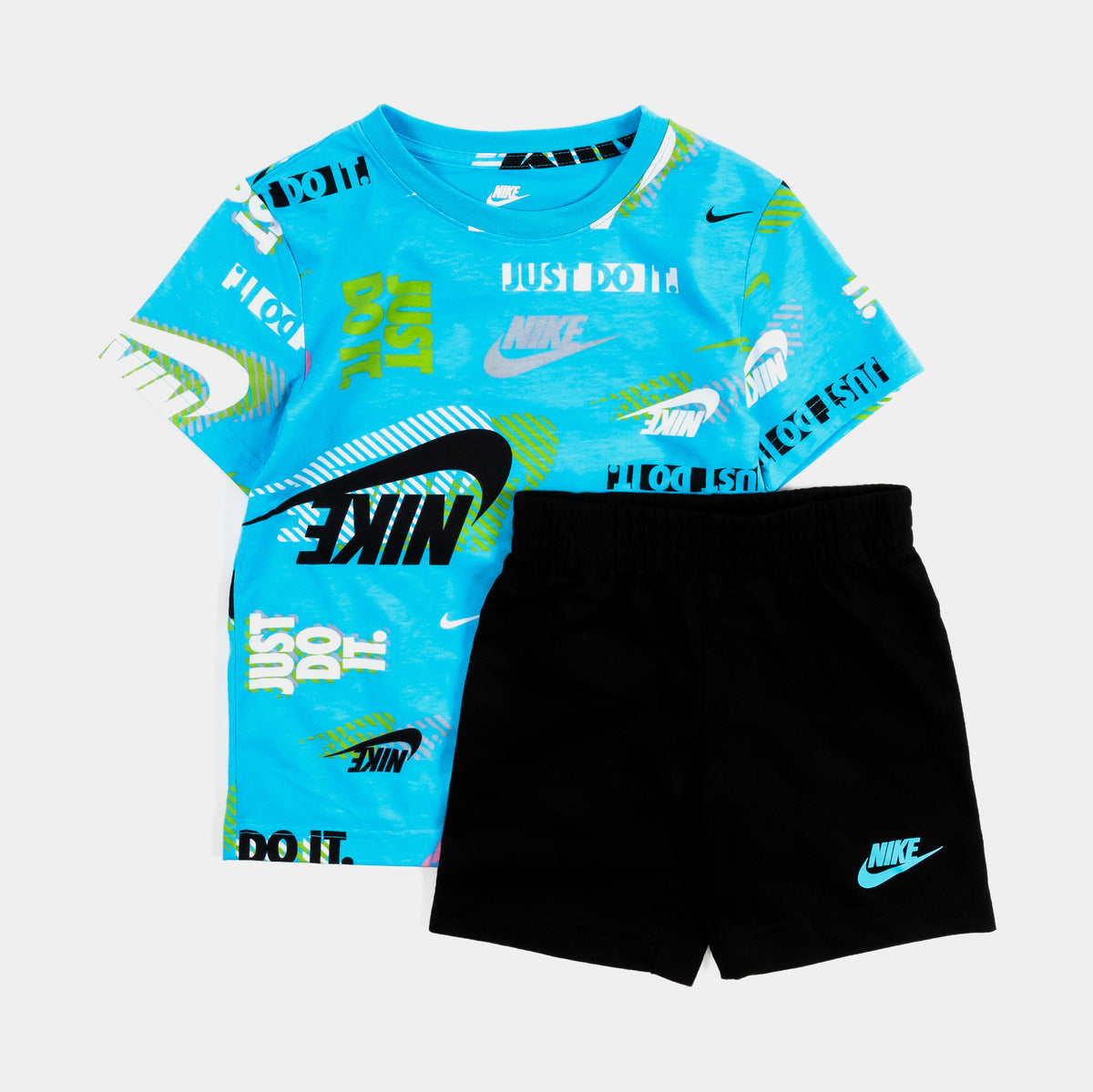 Nike Active Joy Shorts Preschool Set Black Blue 86K471-023 – Shoe Palace